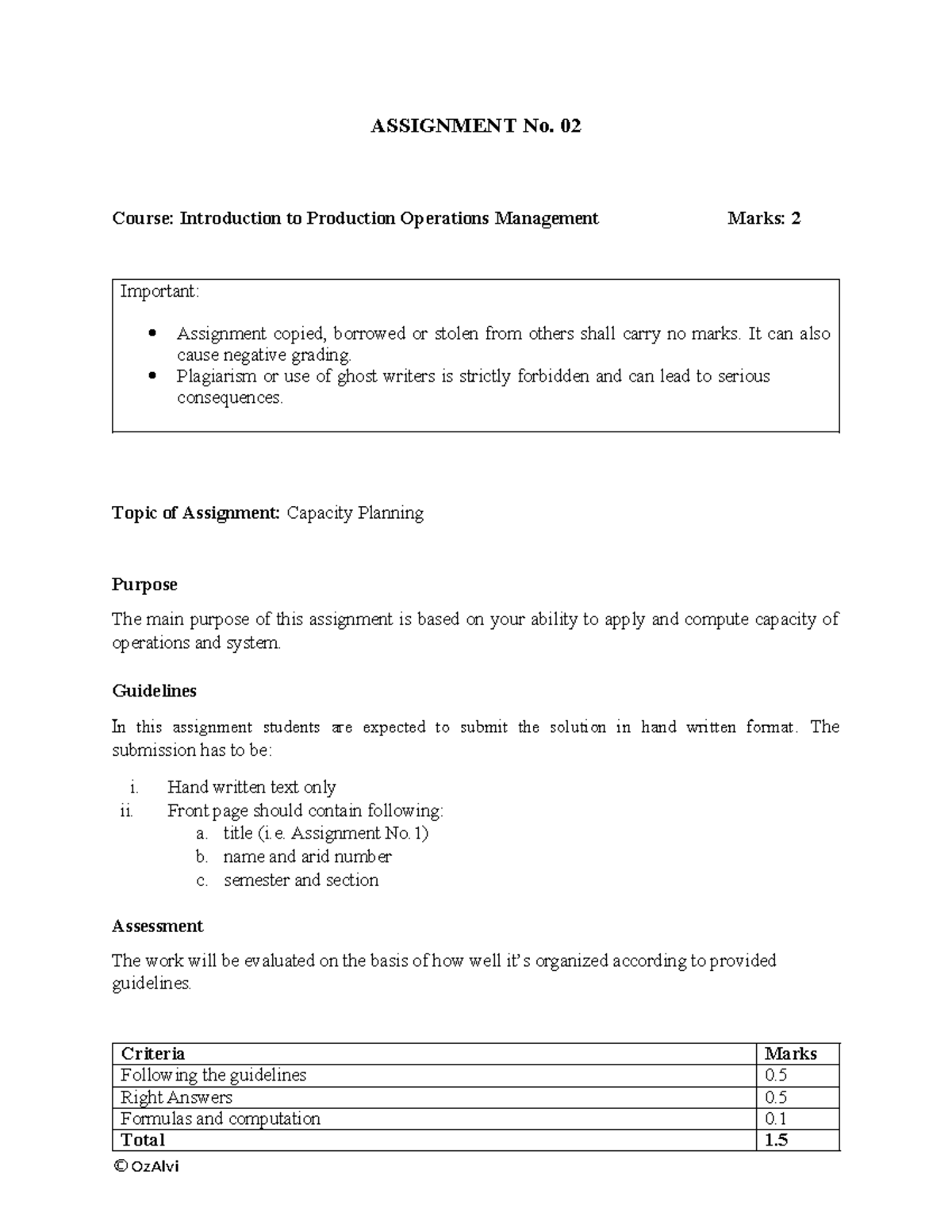 Assignment 02 with guideline - Important: Assignment copied, borrowed ...