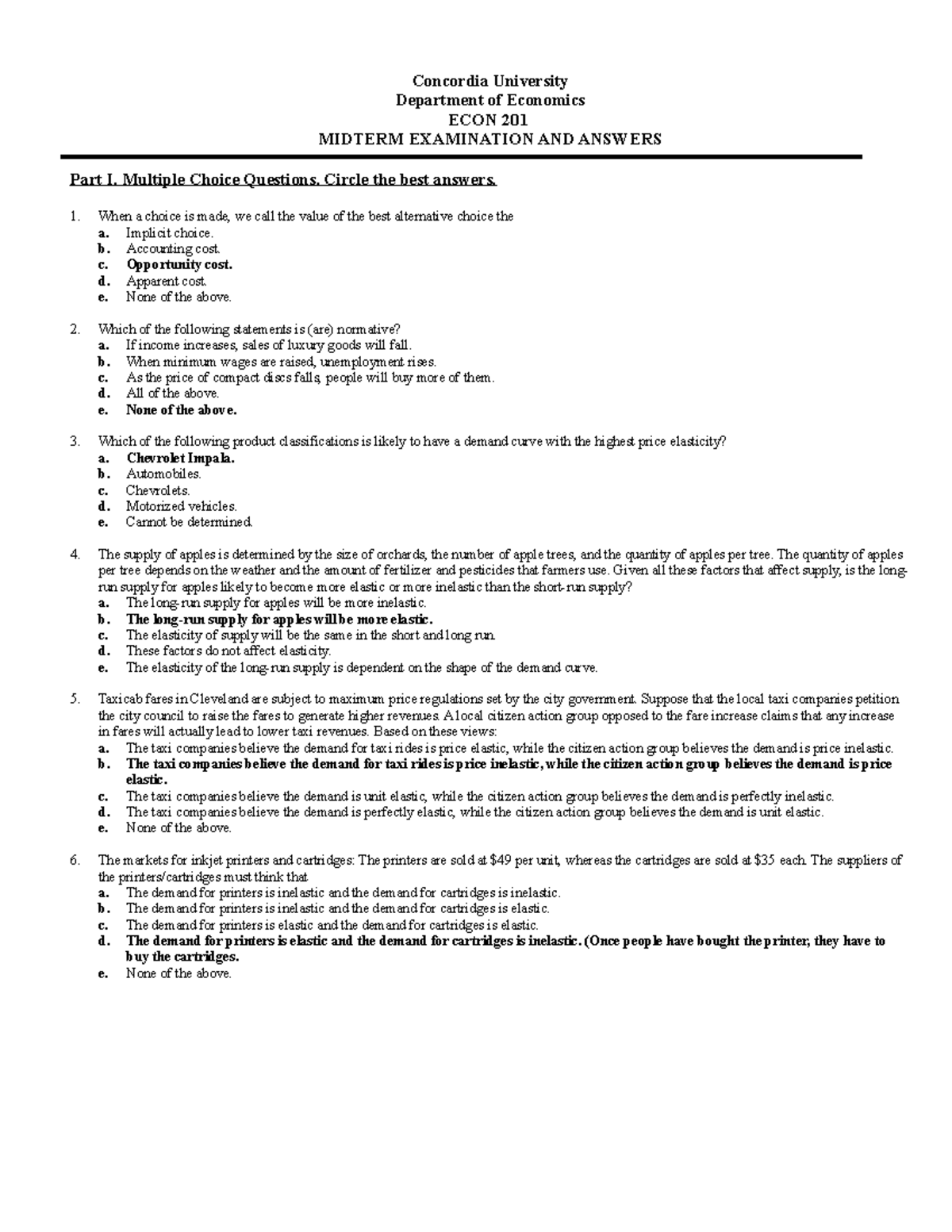 201-sample-midterm 1 - Concordia University Department of Economics ...