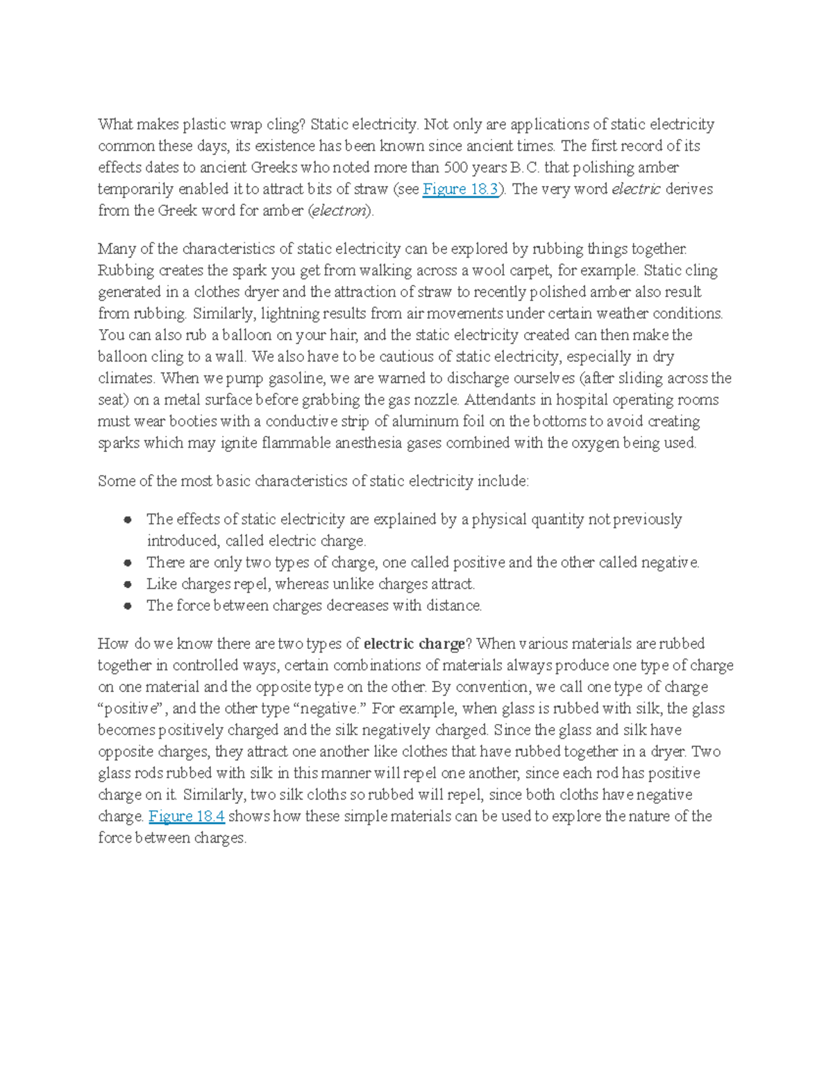 Lesson Notes on Static Electricity - What makes plastic wrap cling ...