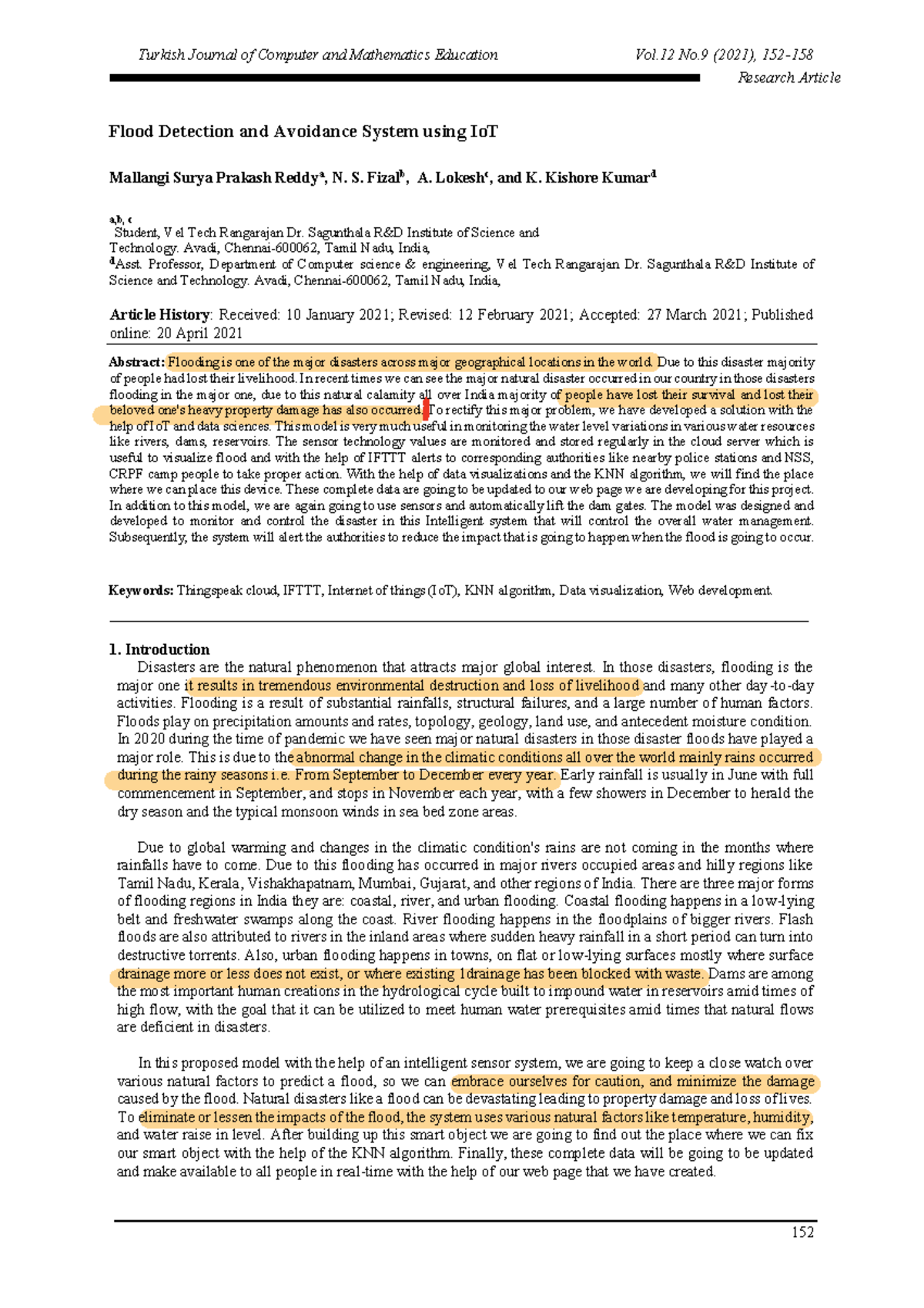 2. FYP What Causes Flood - Research Article Flood Detection and ...
