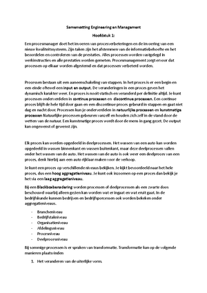Procesmanagement - samenvatting - hoofdstuk 1: processchema: hoe zou je ...