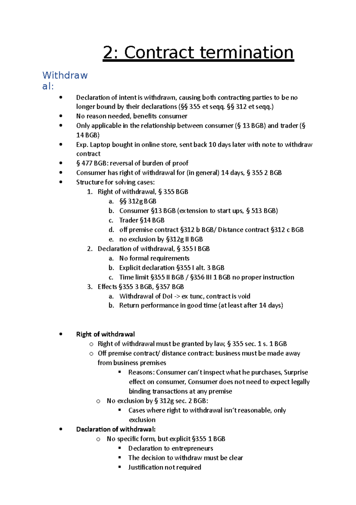 Summary Contract termination BSI WS2122 - Withdraw al: 2: Contract ...