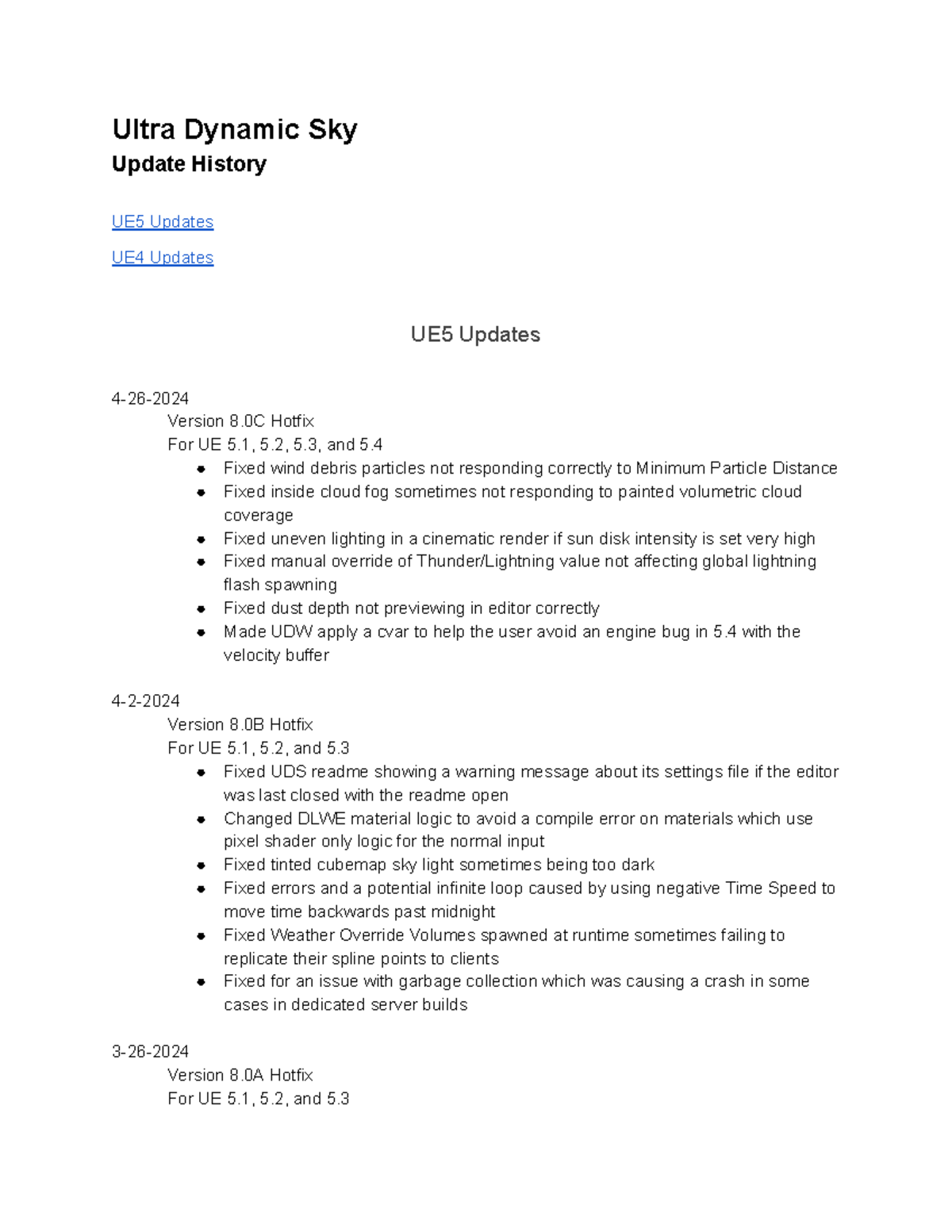Ultra Dynamic Sky - Change Log - Ultra Dynamic Sky Update History UE5 ...