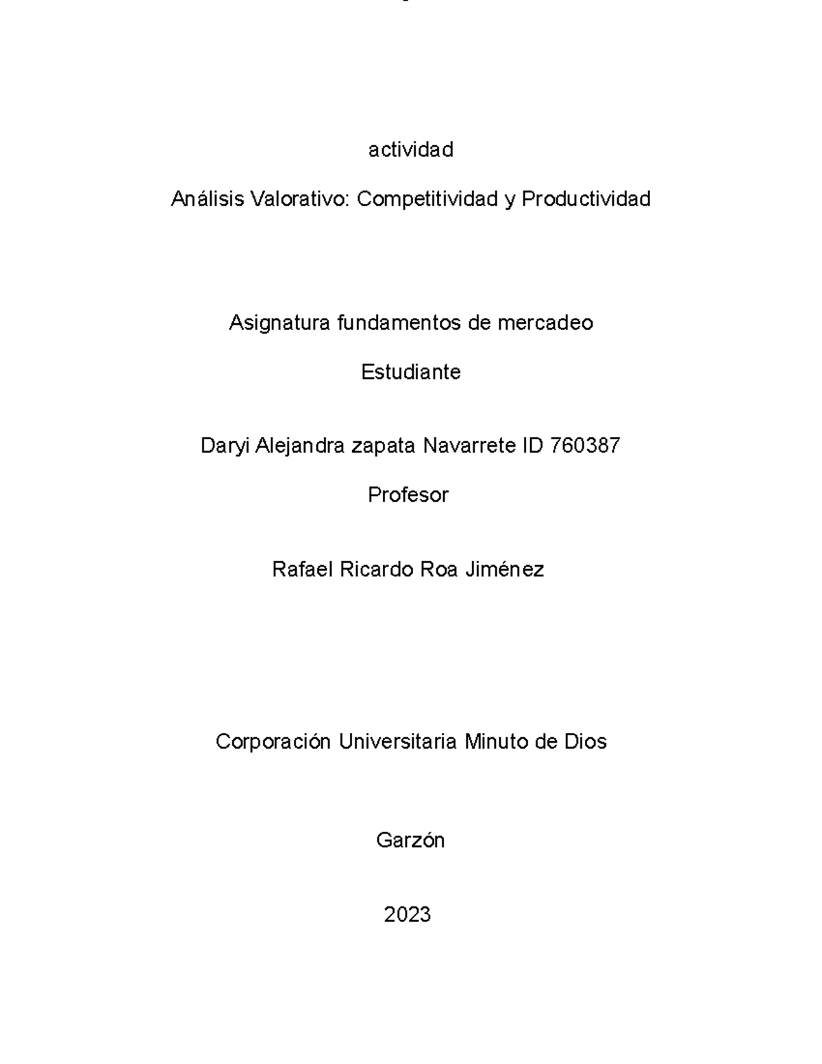 Analisis valorativo - actividad Análisis Valorativo: Competitividad y ...