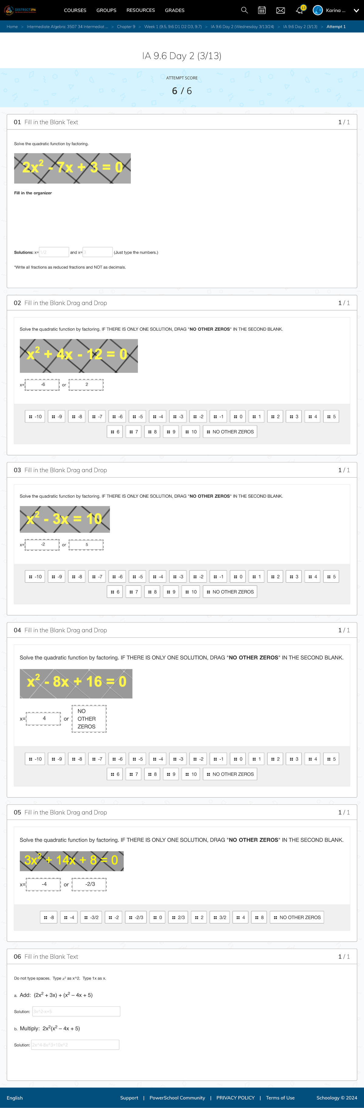 IA 9.6 Day 2 (313) Schoology - Home > Intermediate Algebra: 3507 34 ...