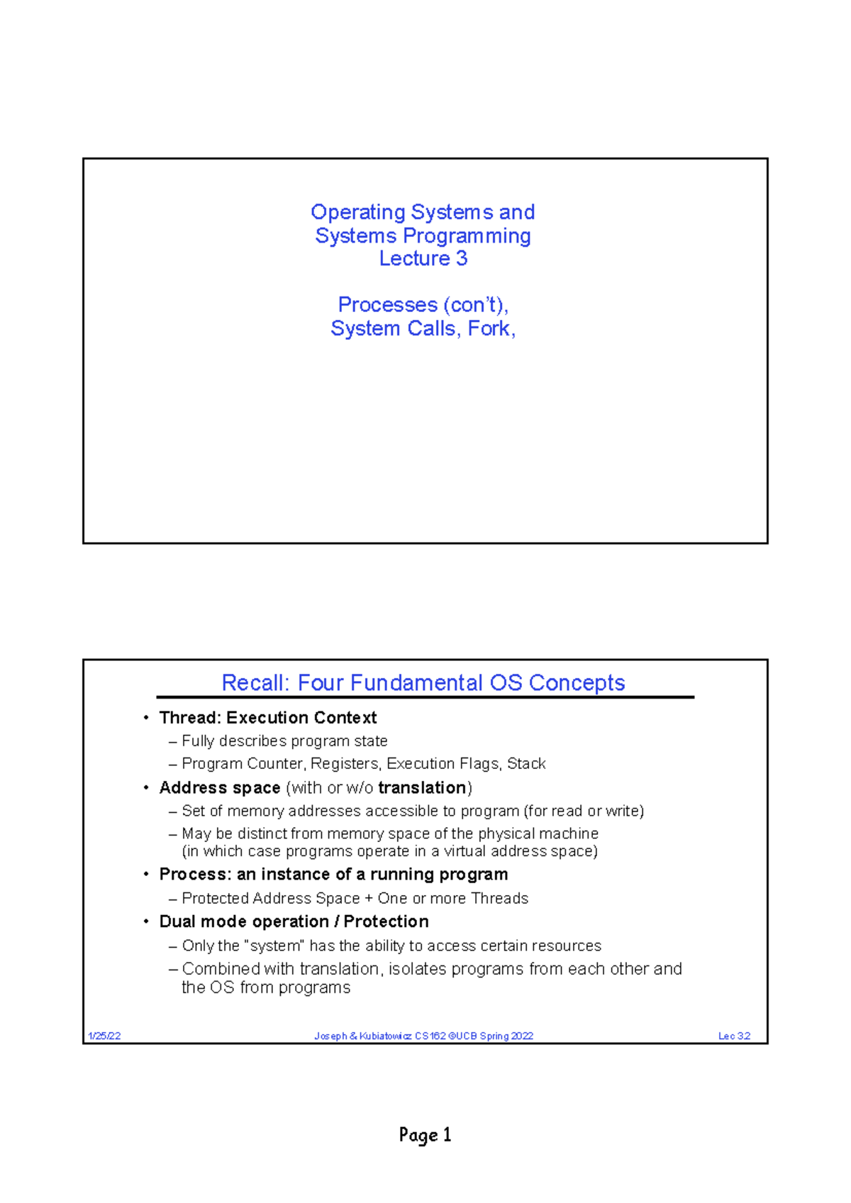 3 Creating processes 2pp 230528 142646 - Operating Systems and Systems Programming Lecture 3 ...