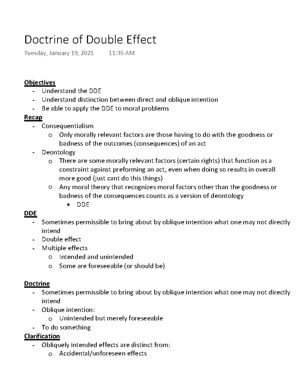 Doctrine of Double Effect 2 - Objectives - Understand the DDE ...