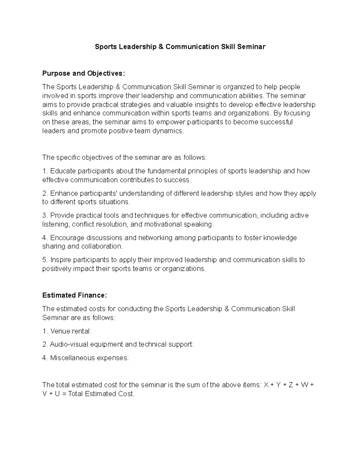 Sports Leadership and Communication Skills SM - Sports Leadership ...