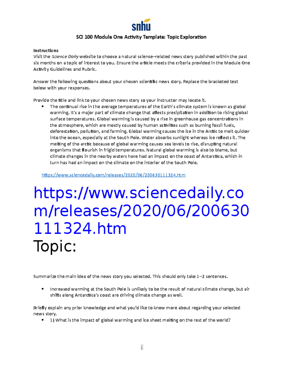 1-2 Activity Topic Exploration-2 - SCI 100 Module One Activity Template ...