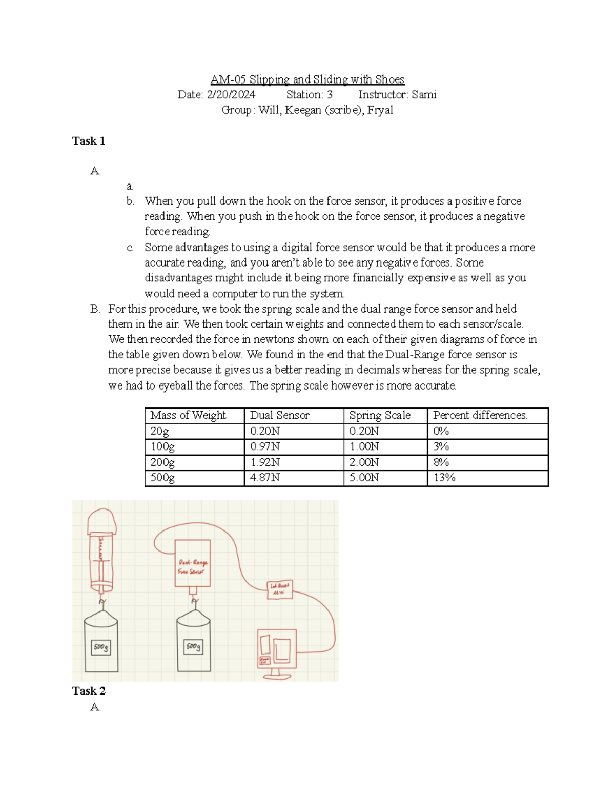 Physics Lab 5 - Lab workbook - AM-05 Slipping and Sliding with Shoes ...