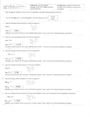MAC1105 Solving linearequations problem set - MAC 1105 - Studocu