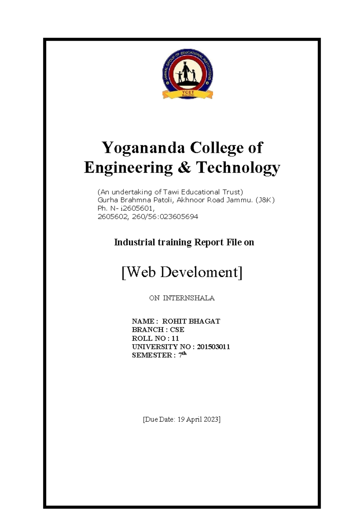 WEB Developing - Web 3 - Industrial training Report File on [Web ...