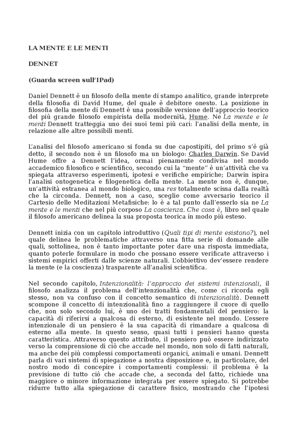 La menti e le menti Dennet - LA MENTE E LE MENTI DENNET (Guarda screen ...