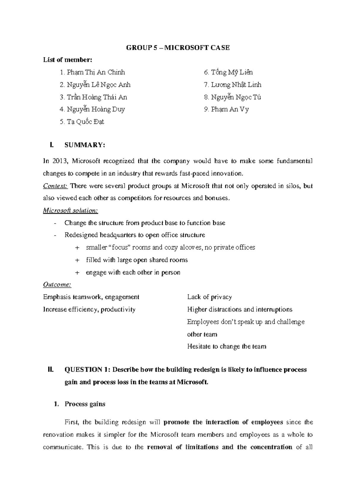 Group 5 Microsoft Case - ob report - GROUP 5 – MICROSOFT CASE List of ...