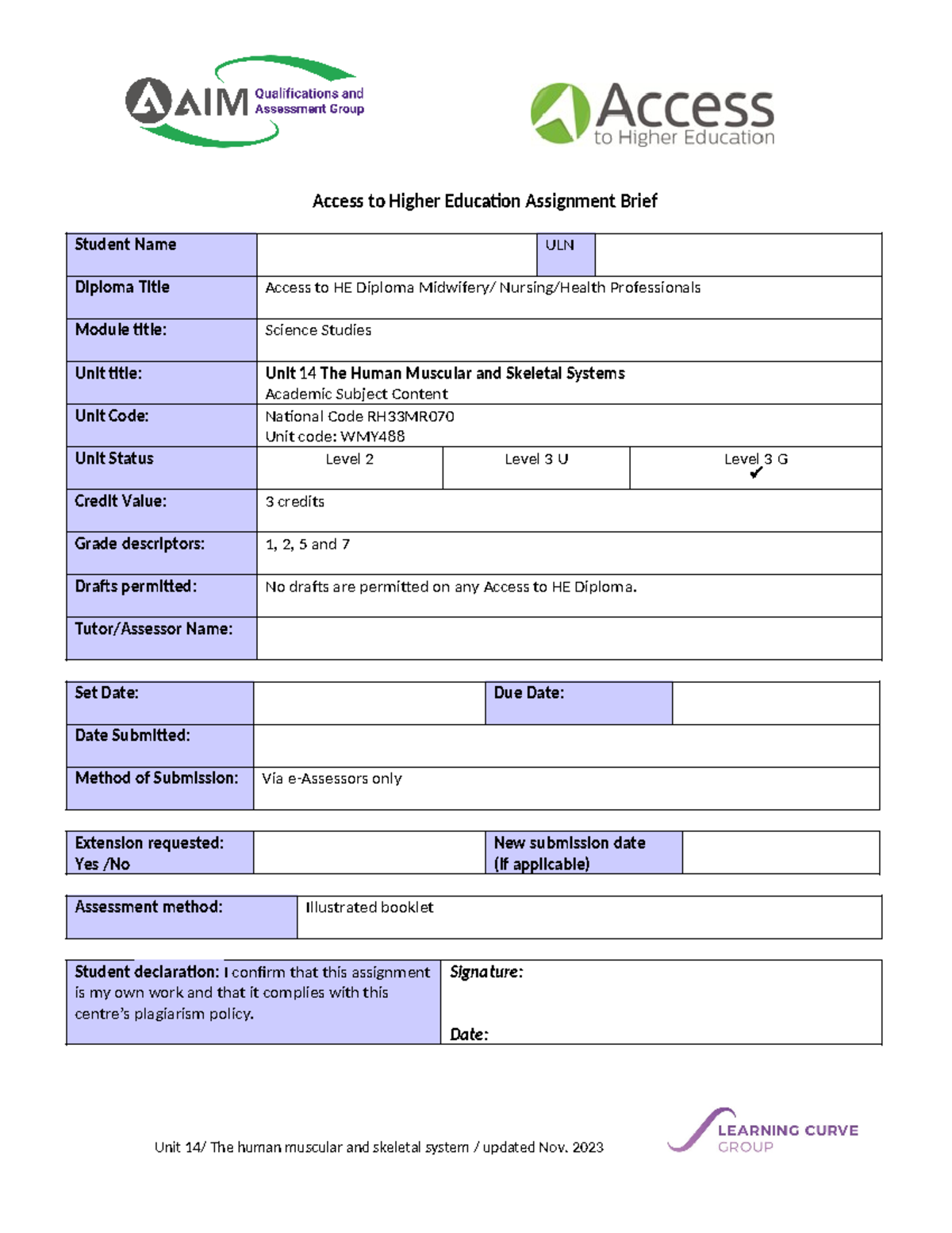 TK-BAW-MIL-02 1719942577 639 - Access to Higher Education Assignment Brief Student Name ULN ...