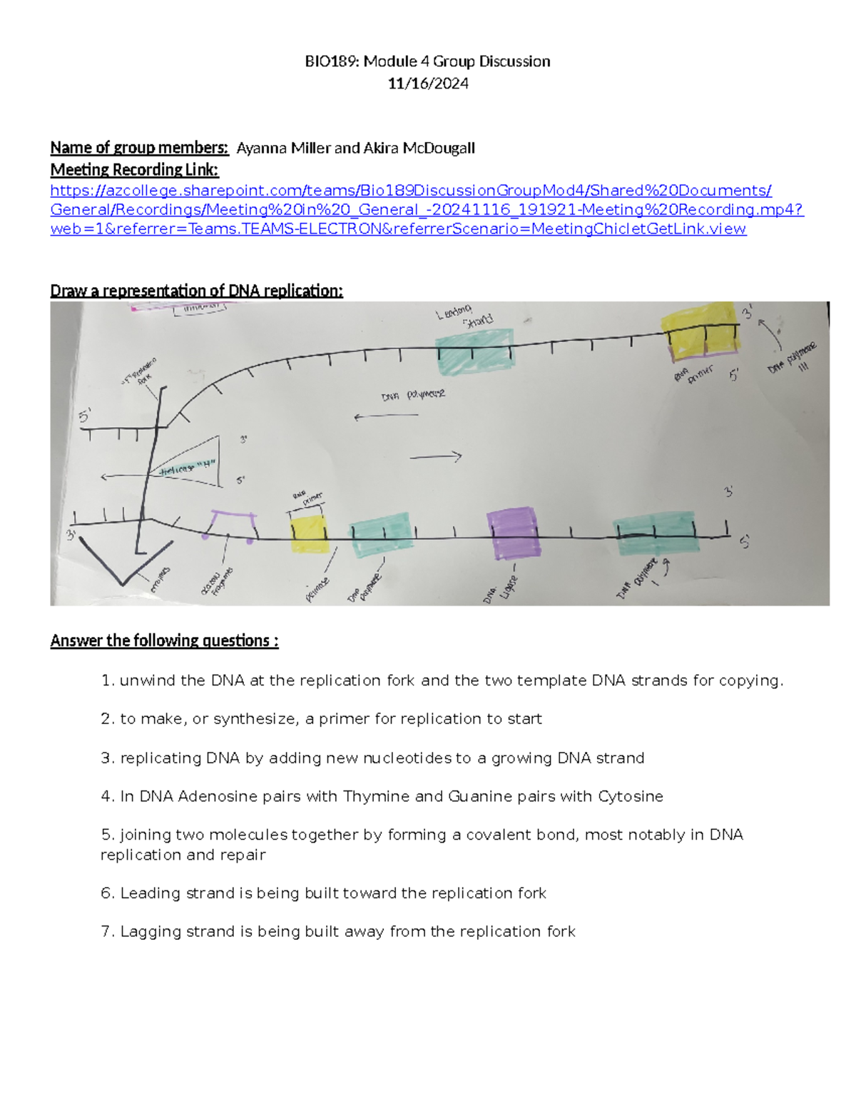 Module 4 Group Discussion Worksheet - BIO189: Module 4 Group Discussion ...
