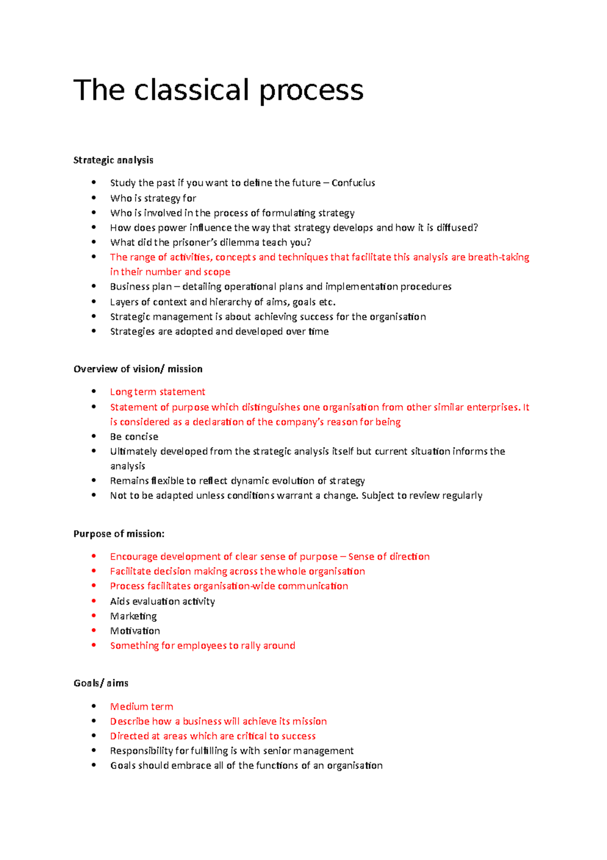 Unit 9 - Classical strategy process mechanics - The classical process ...