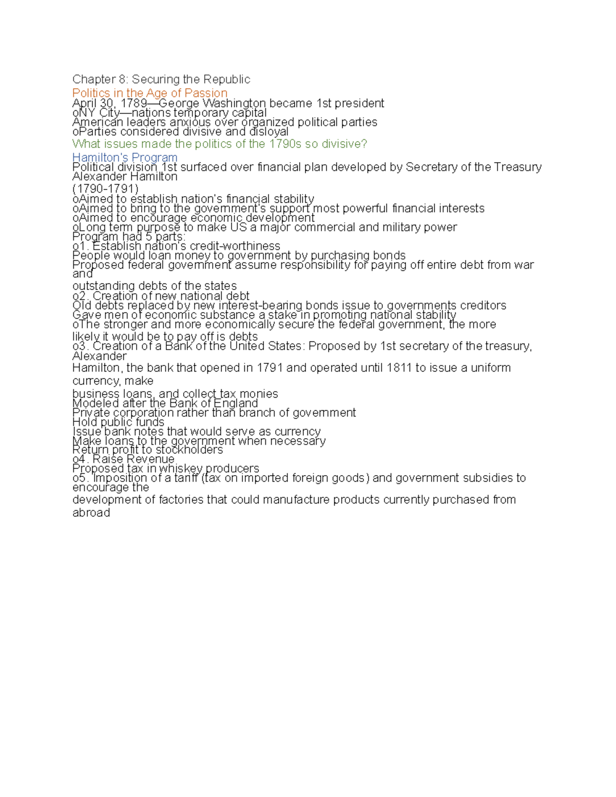 Chapter 8 notes Foner - Chapter 8: Securing the Republic Politics in ...