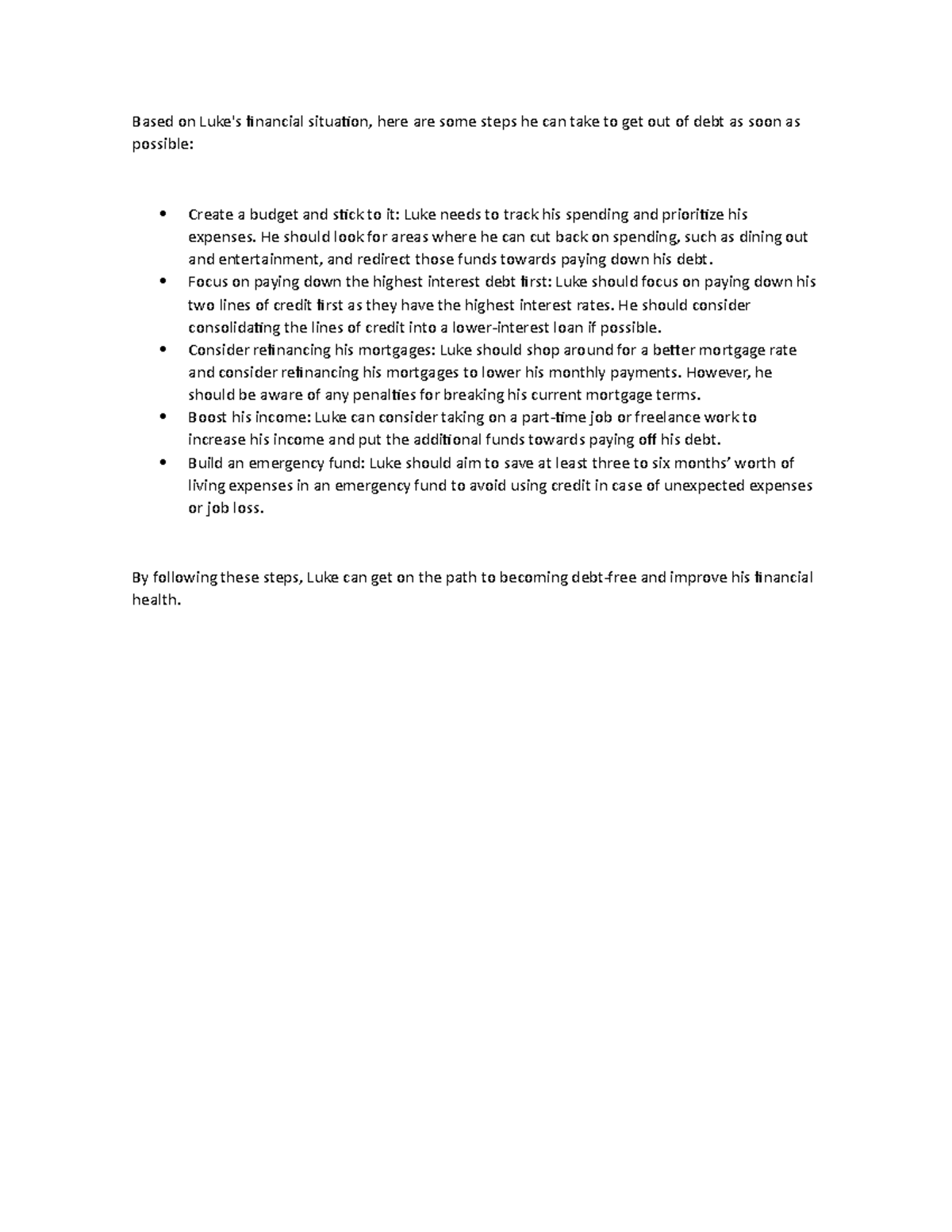 Luke Case - canadian investment funds - Based on Luke's financial ...