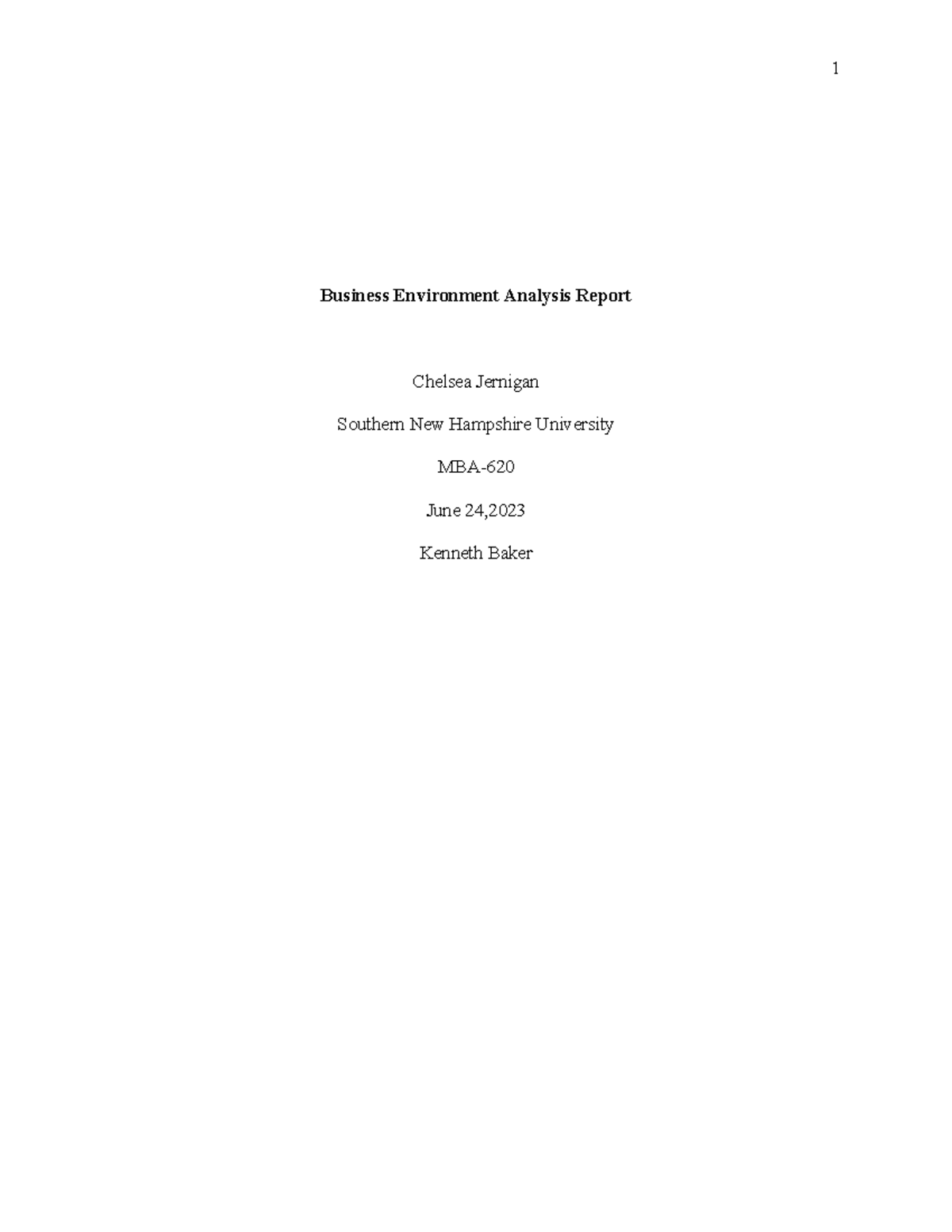 4-2 Report - Business Environment Analysis Report Chelsea Jernigan ...