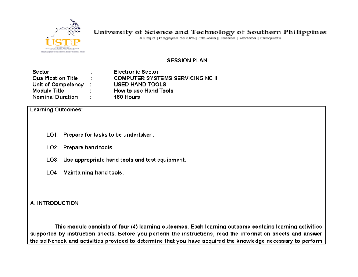 Session-PLAN RYAN - N/A - SESSION PLAN Sector : Electronic Sector ...