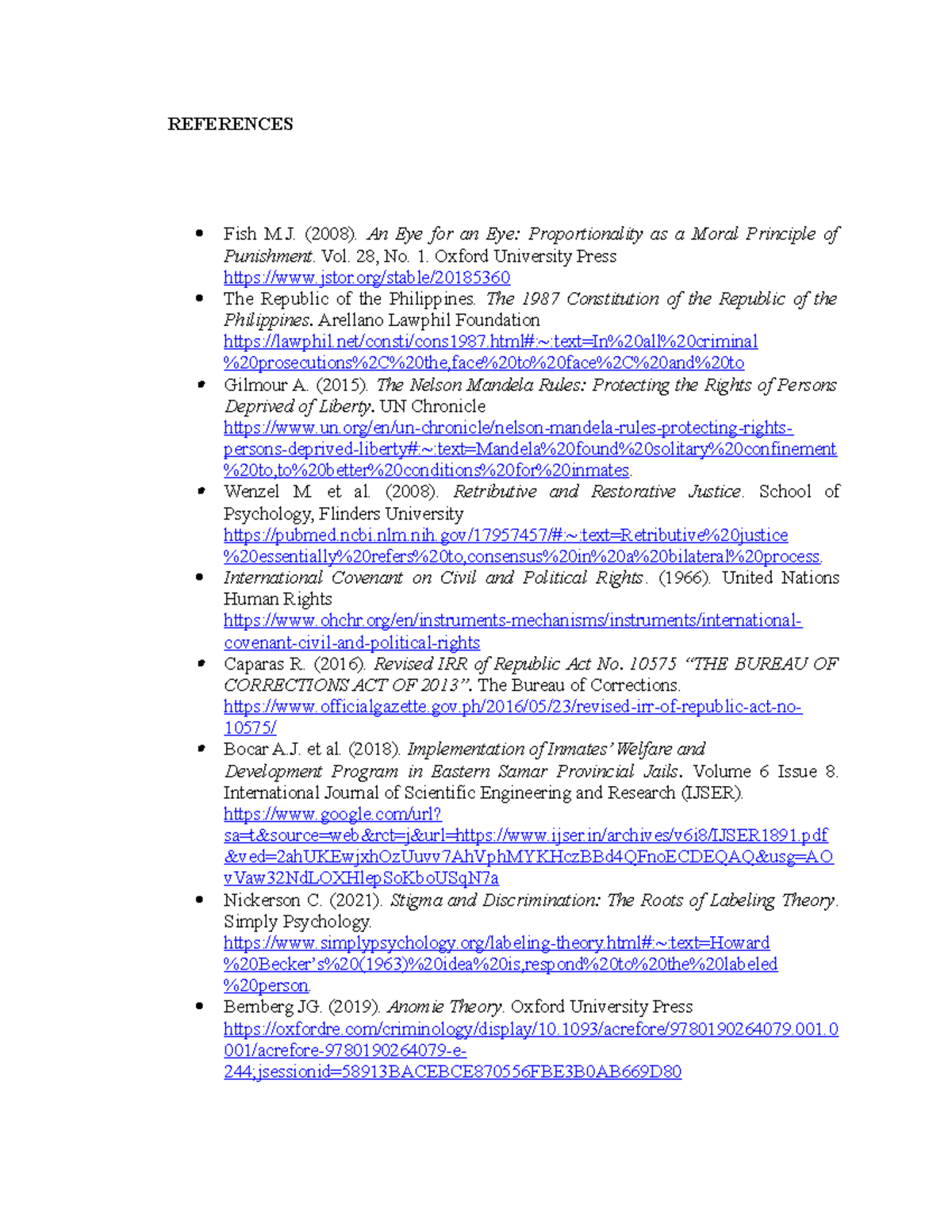 Reference - Group 4 Print - REFERENCES Fish M. (2008). An Eye for an ...