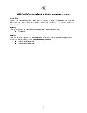 Module 1 Activity - 1 SCI 100 Module One Activity Template: Topic ...
