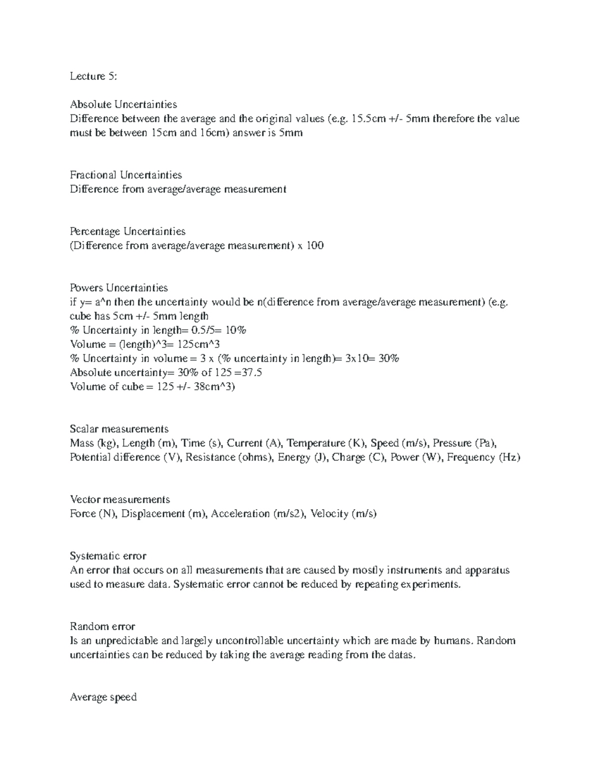 General Physics PHY 2048C Lecture 5 - Lecture 5: Absolute Uncertainties Difference between the ...