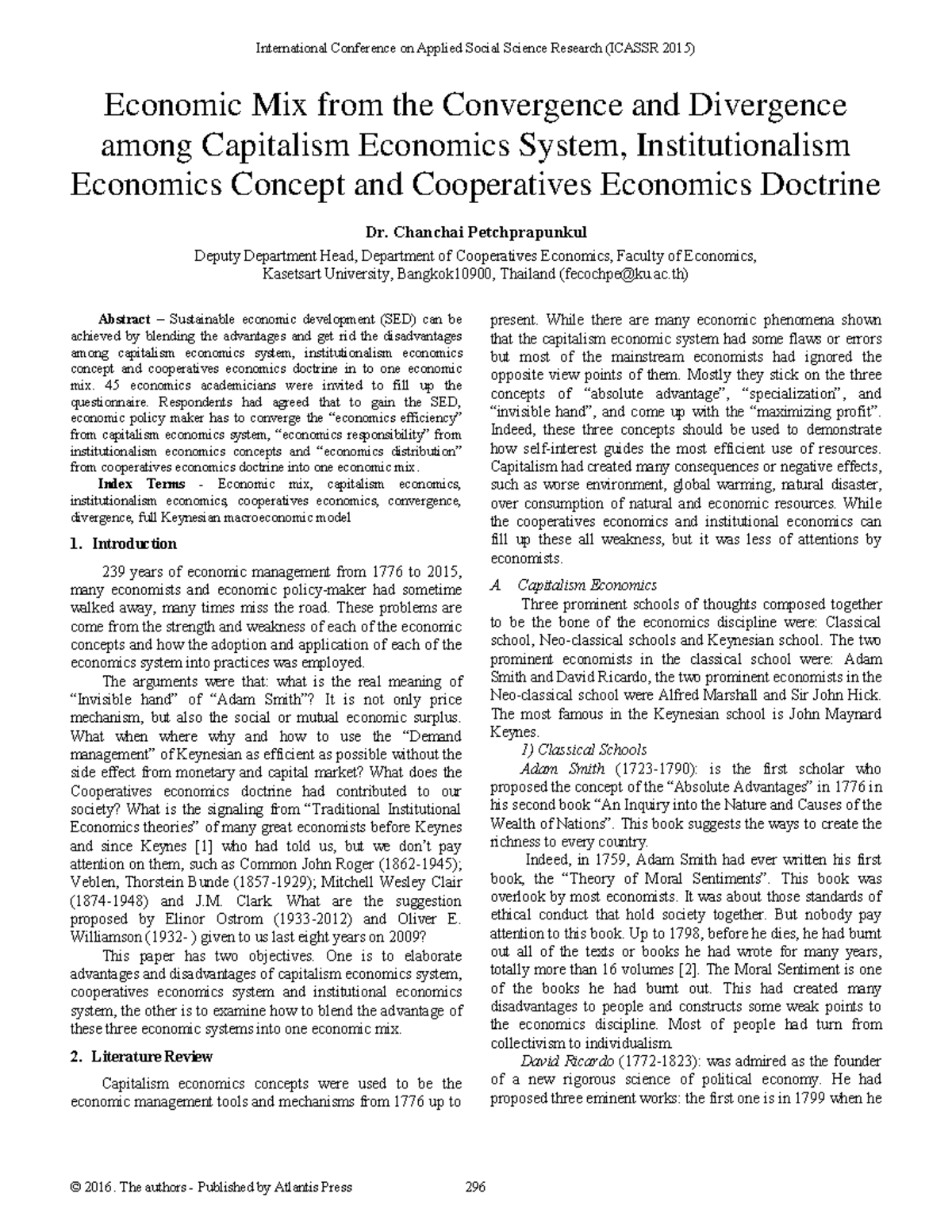 Economic Mix from the Convergence and Divergence a - Economic Mix from ...