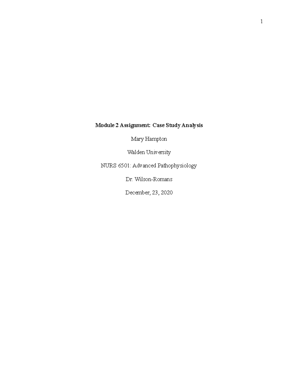 M2Assgn - Module 2 Assignment: Case Study Analysis - Module 2 ...