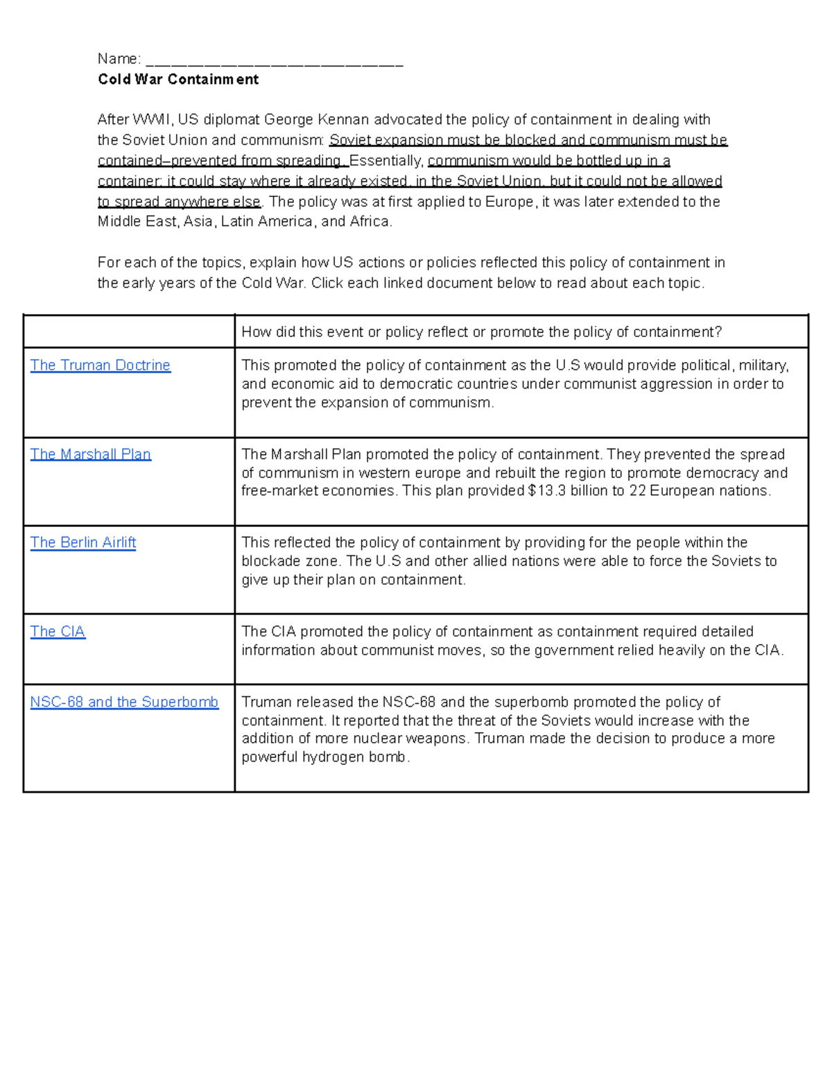 Containment in the 1950s - Cold War Containment After WWII, US diplomat ...