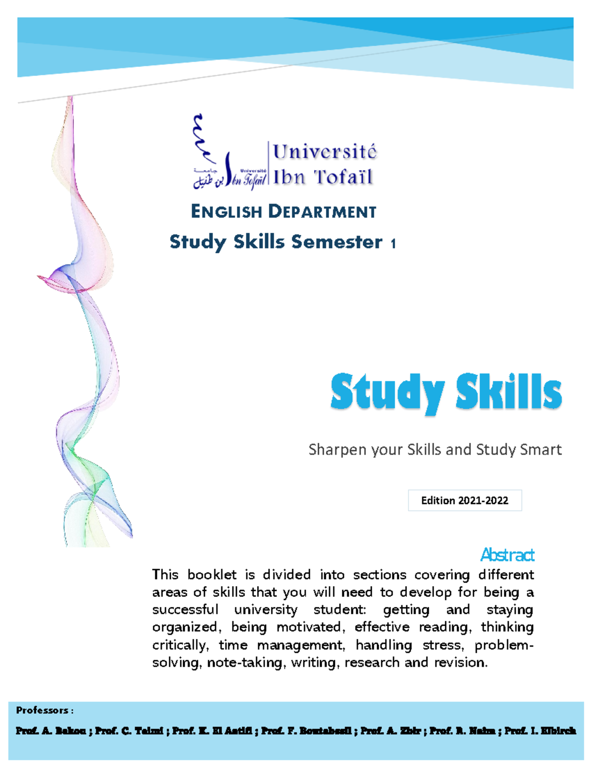 Study Skills Booklet 2021-2022 - Study Skills Sharpen your Skills and ...