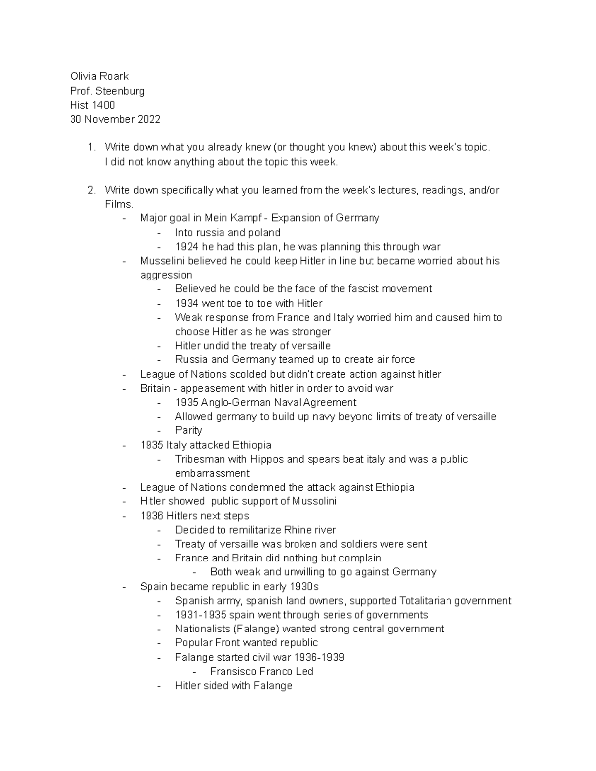 Week 13 Discussion - Lecture Notes for Week 13, Nancy Steenburg ...