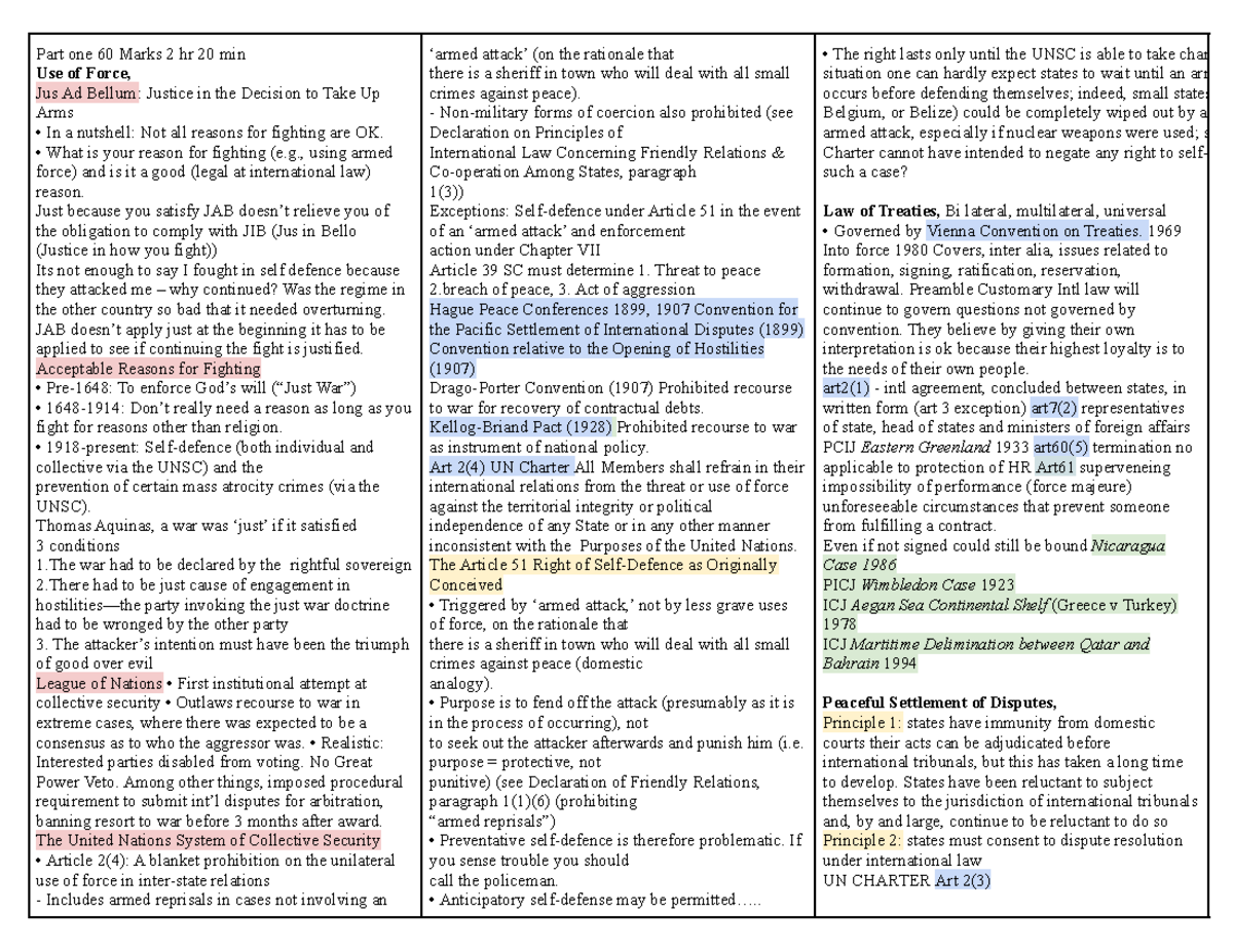 International Public Law 2022 - Part one 60 Marks 2 hr 20 min Use of ...