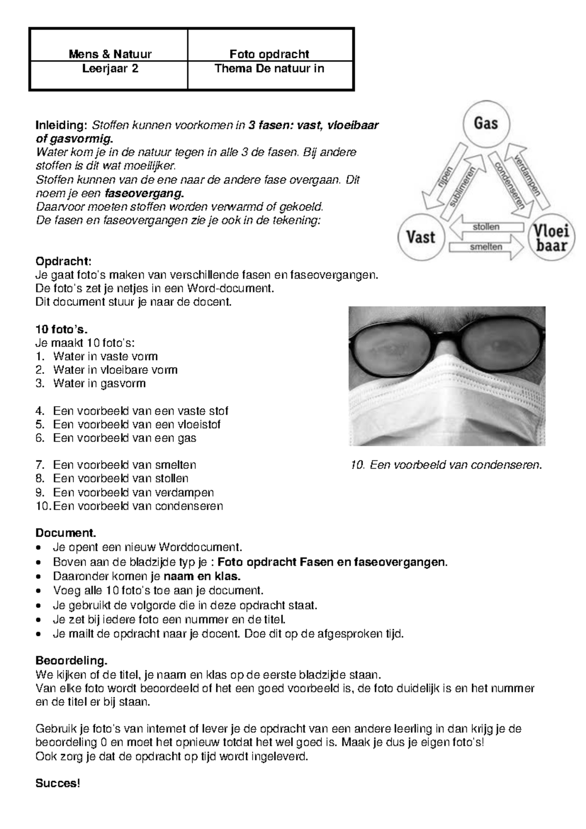 Foto opdracht fasen en faseovergangen - Leerjaar 2 Thema De natuur in ...