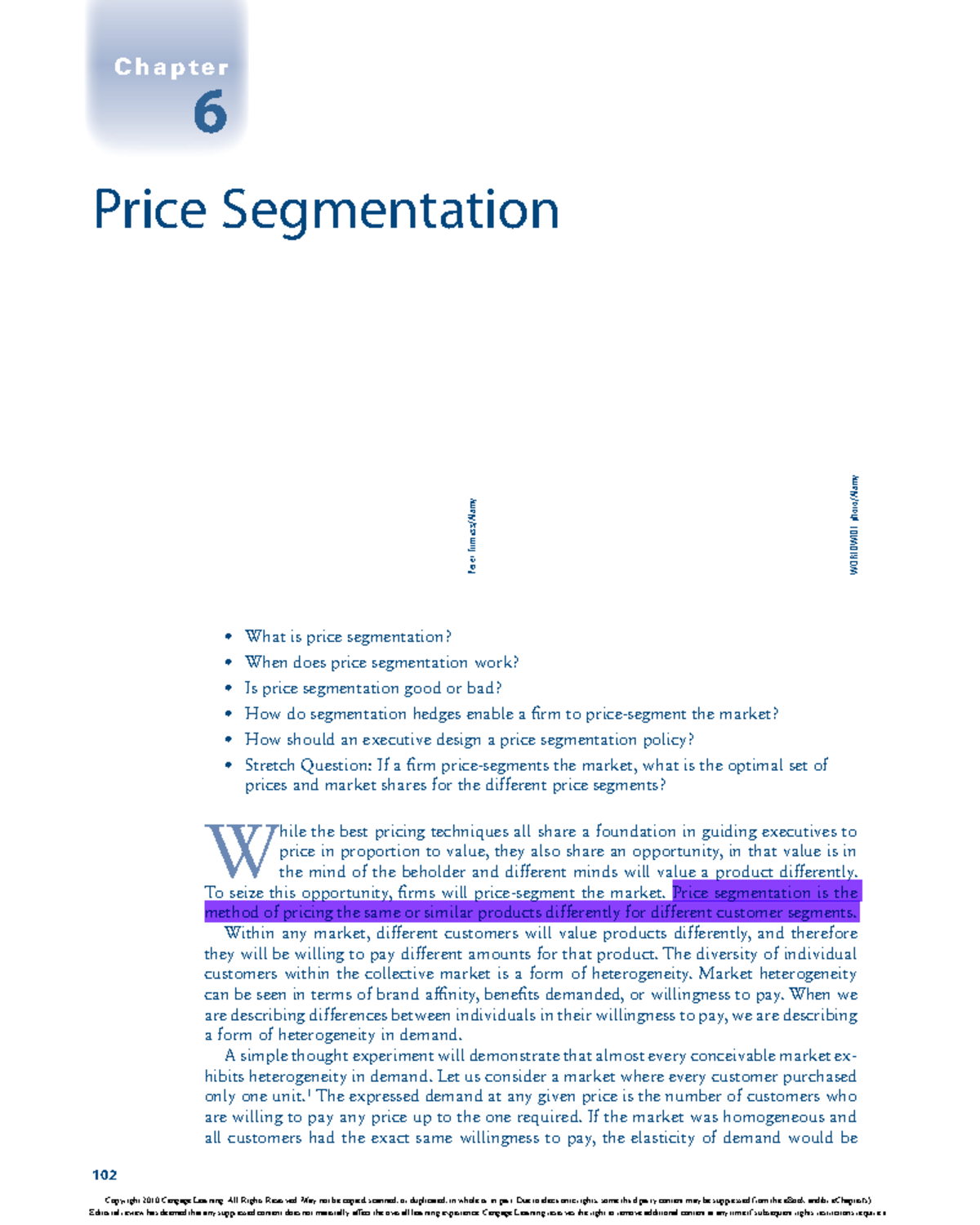 Chapter 6 - Pricing Strategy - 102 Price Segmentation C h a p t e r 6 ...