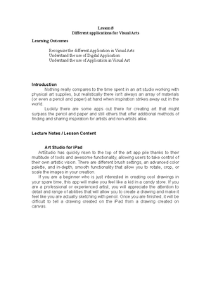 Modern World of Visual Arts - Lesson 7 Modern World of Visual Arts ...