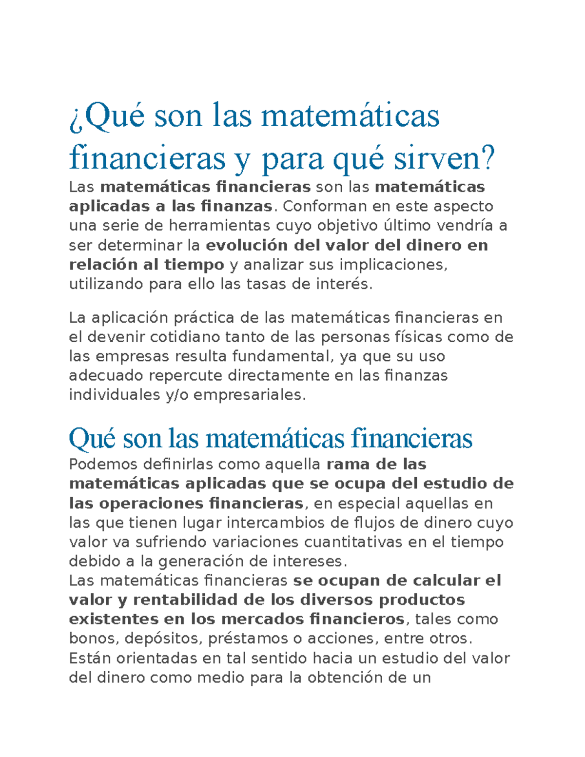 Matematicas financieras - ¿Qué son las matemáticas financieras y para ...