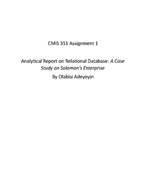 Assignment 3 CMIS 351 - What is the next important technology? Artificial Intelligence ...