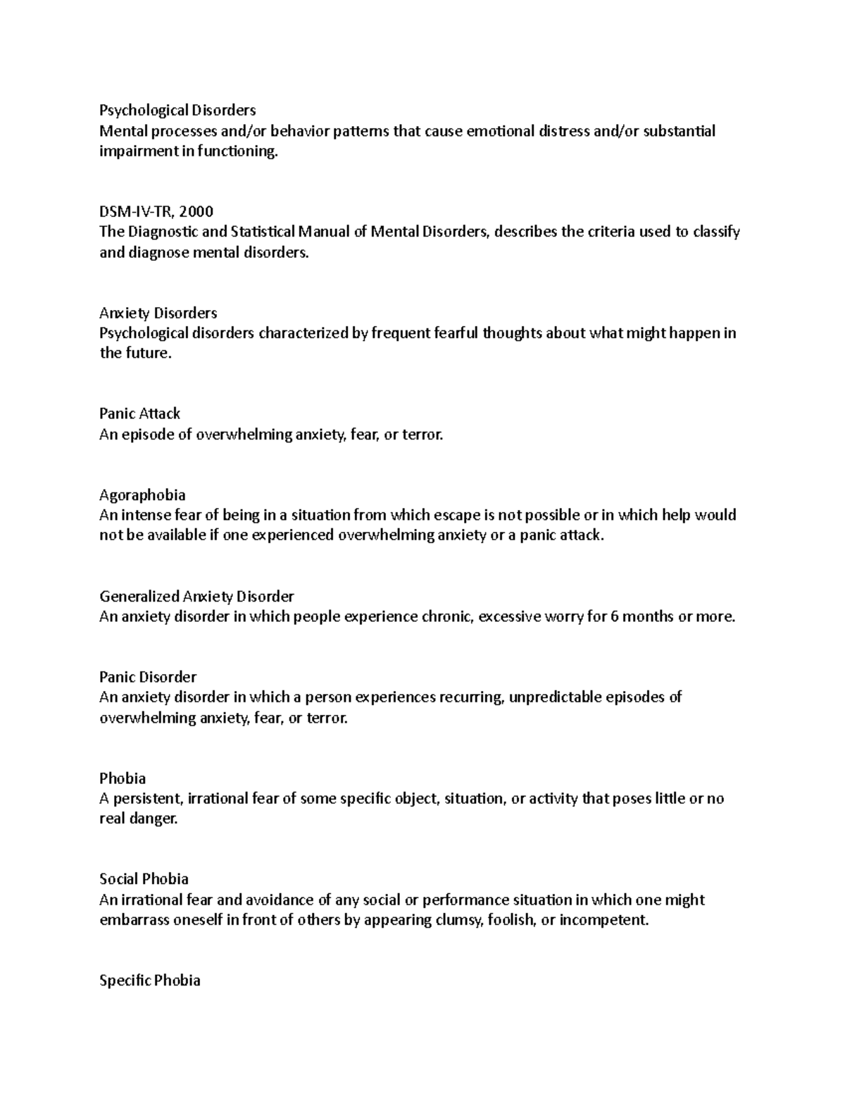 Psychological Disorders 10 - Psychological Disorders Mental processes ...