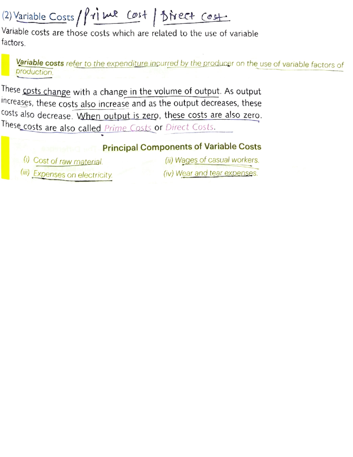 Variable costs - Keep learning - (2)Variable Costs/ Cost Diect Cos ...