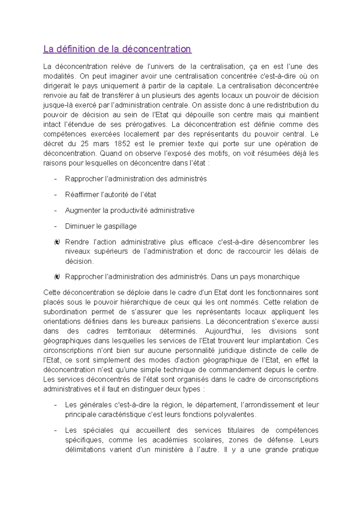 La définition de la déconcentration - La définition de la ...