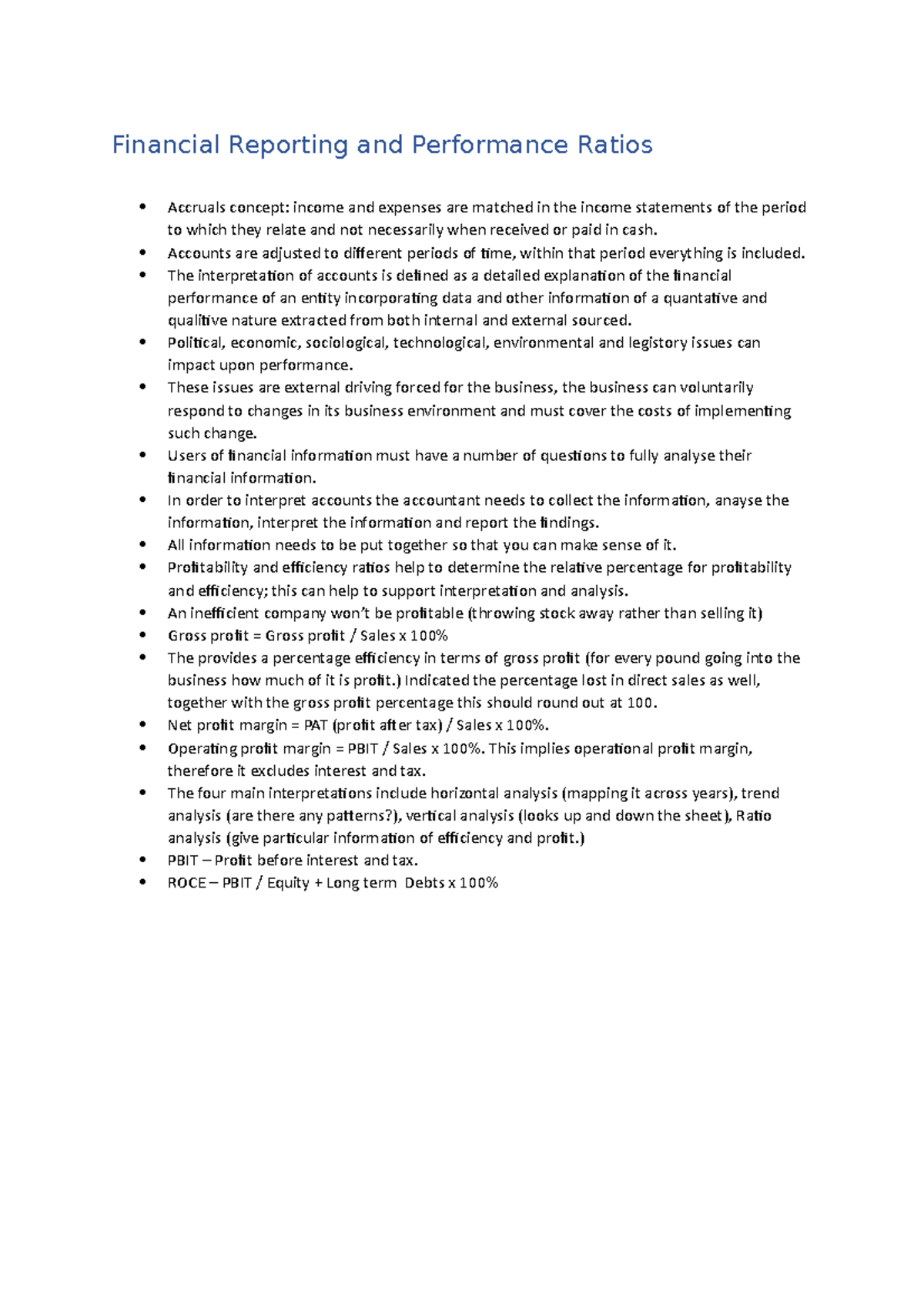 Financial Reporting Lecture - Financial Reporting and Performance ...