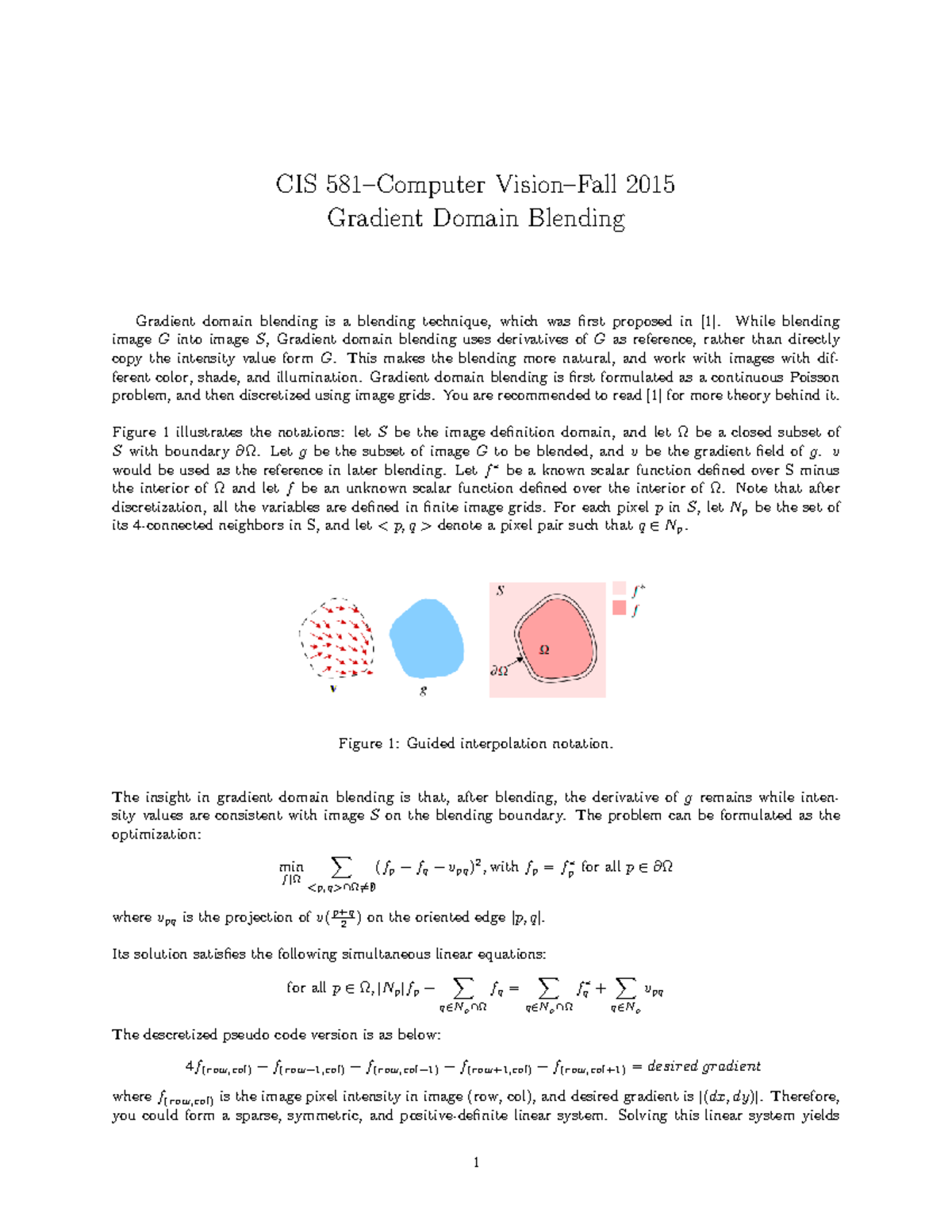 Practical - Gradient domain blending - CIS 581–Computer Vision–Fall ...