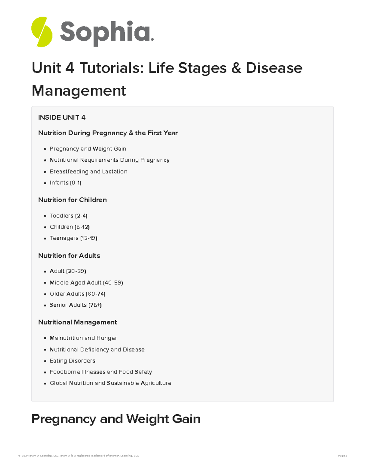 Unit-4-tutorials-life-stages-disease-management - Unit 4 Tutorials ...