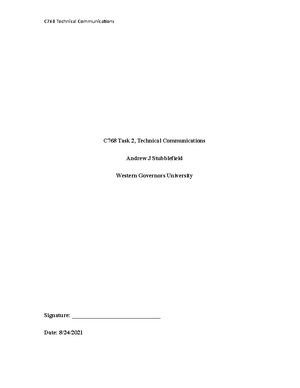 C850 Task 1 - Task 1 of Emerging Technologies - C850 - 1 C850 Task 1 ...