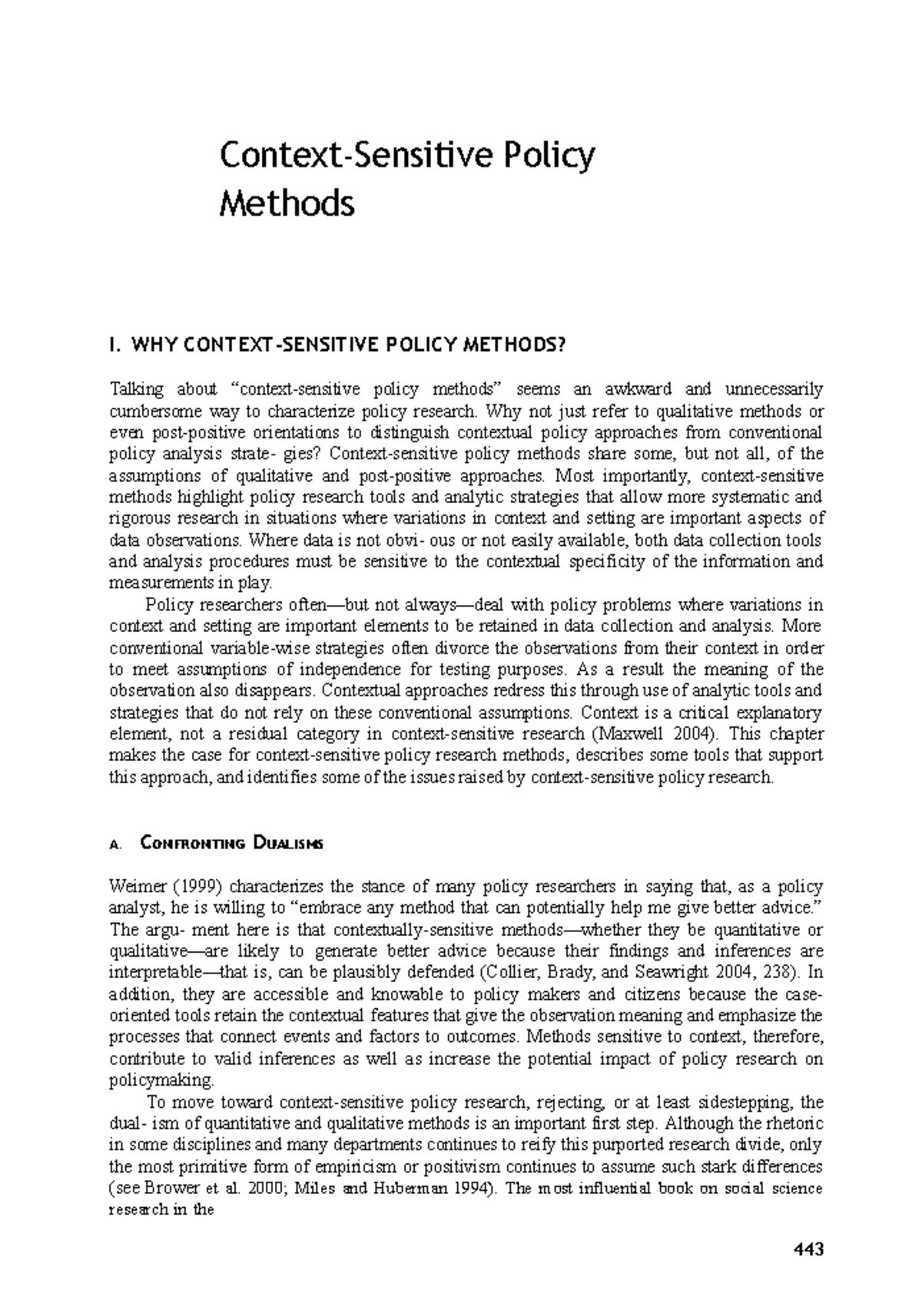 Context-Sensitive Policy Methods - WHY CONTEXT-SENSITIVE POLICY METHODS ...