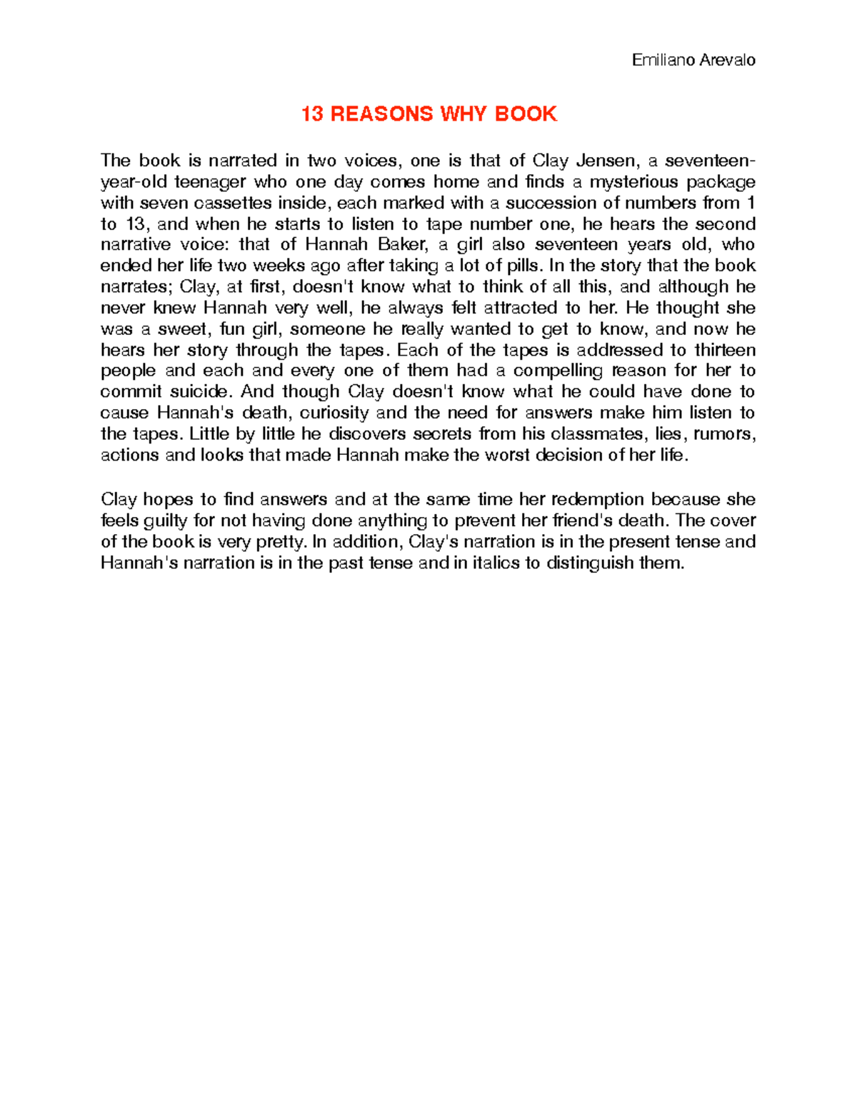 13 Reasons mffwuaejfkqalovk kjed c f qwkjv Jenny - Emiliano Arevalo 13 ...