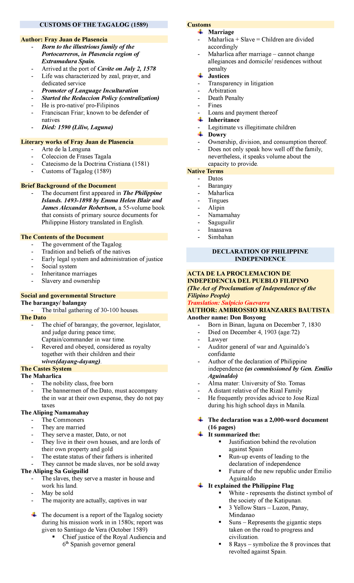 Customs of The Tagalog - CUSTOMS OF THE TAGALOG (1589) Author: Fray ...