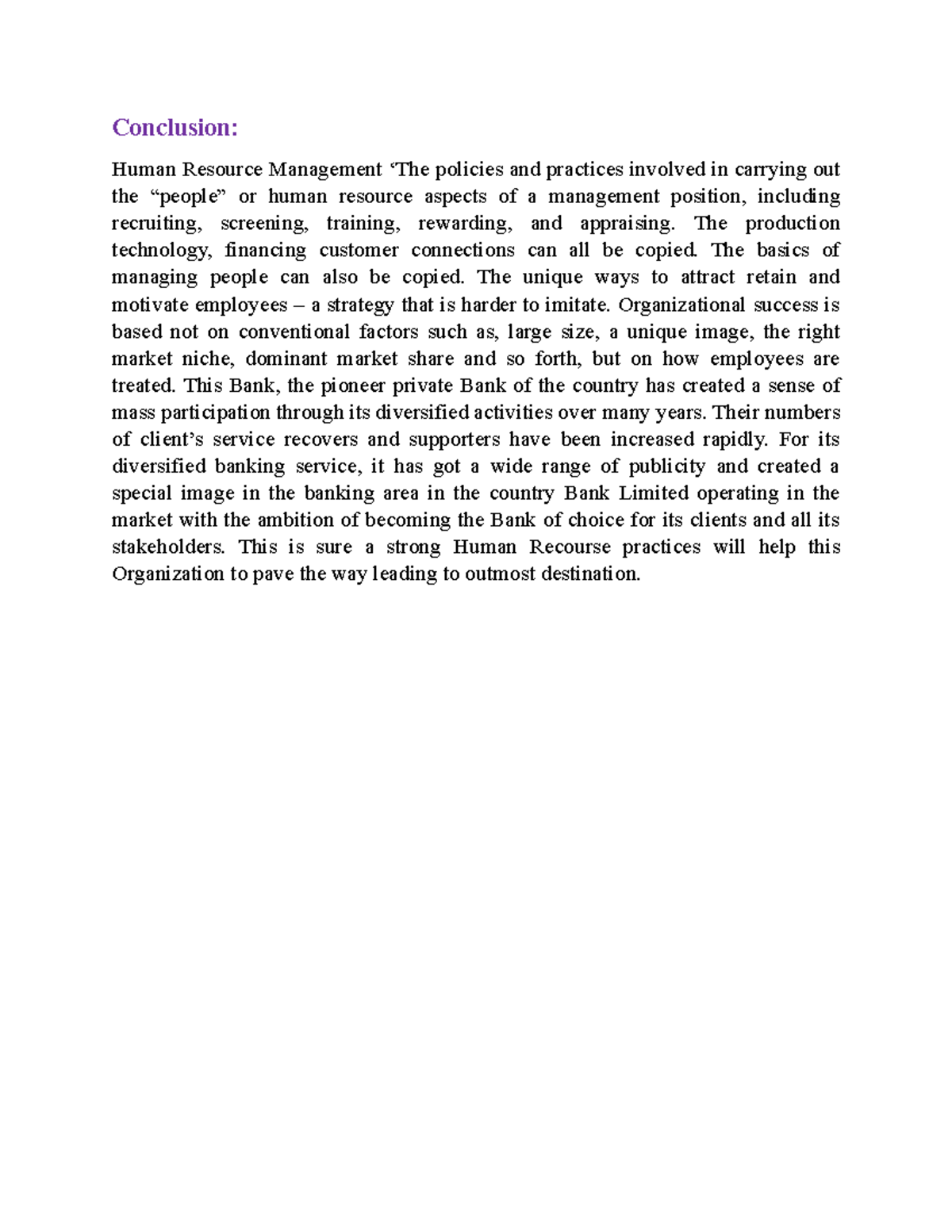 Document-converted - conclusion - Conclusion: Human Resource Management ...